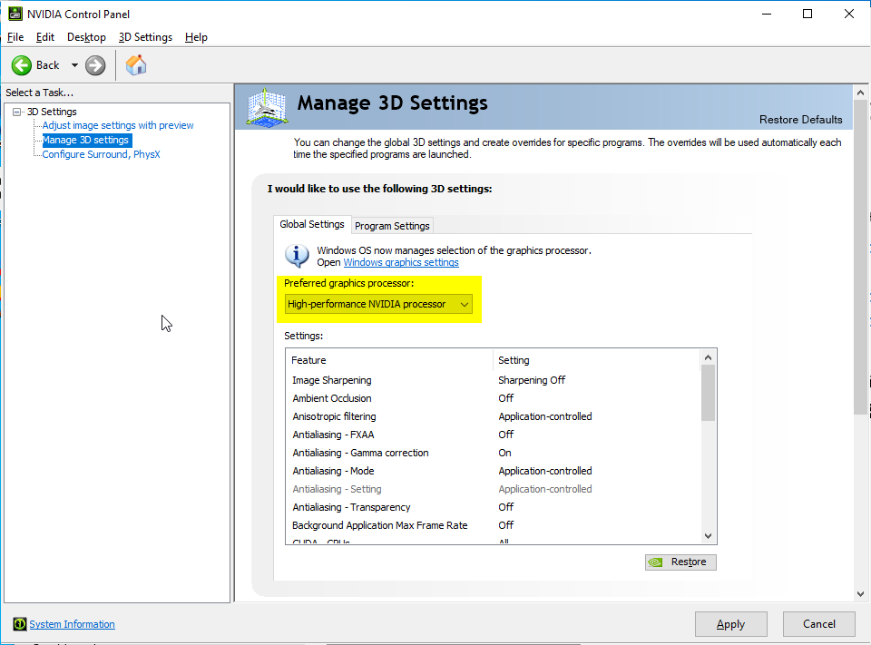 Configuración de la tarjeta gráfica Bsolid – Academic Software Helpcenter